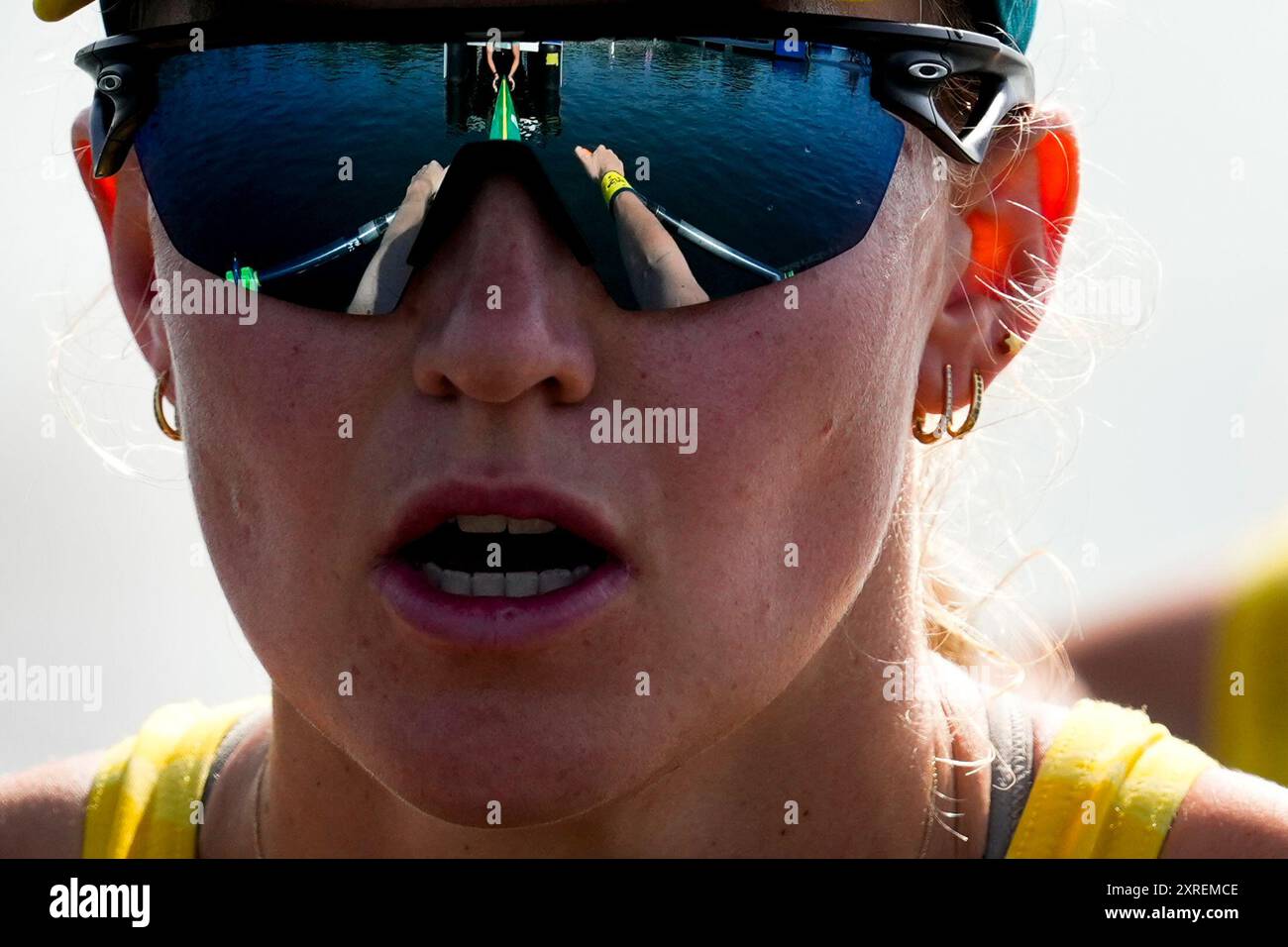 Australia's Harriet Hudson competes in the women's double sculls rowing ...