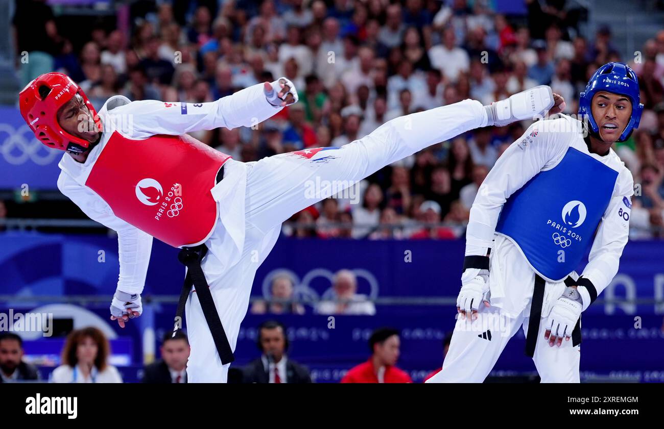 Great Britain's Caden Cunningham (right) and Cuba's Rafael Alba during ...