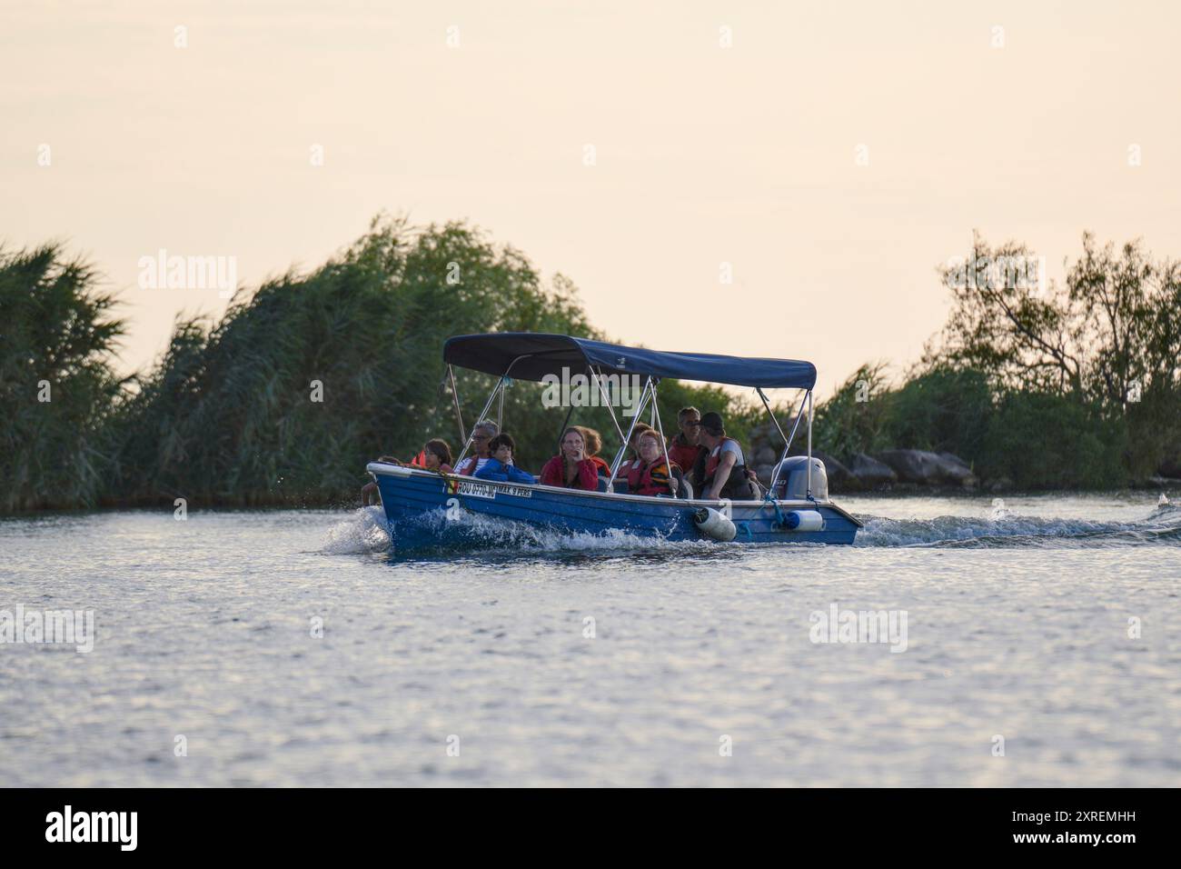 Tourist Boat Ride on the Danube Delta in Sulina, Romania Stock Photo ...