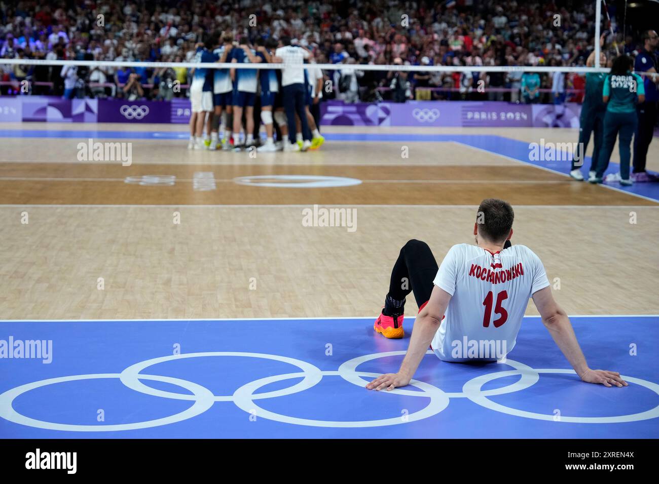 The French team celebrates after beating Poland in a gold medal men's ...