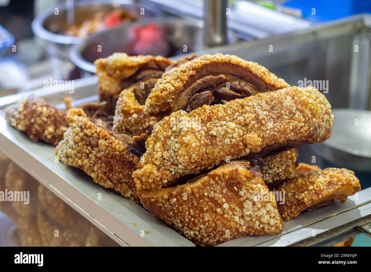 Bagnet, or deep fried pork sold at the market in Ilocos Norte ...