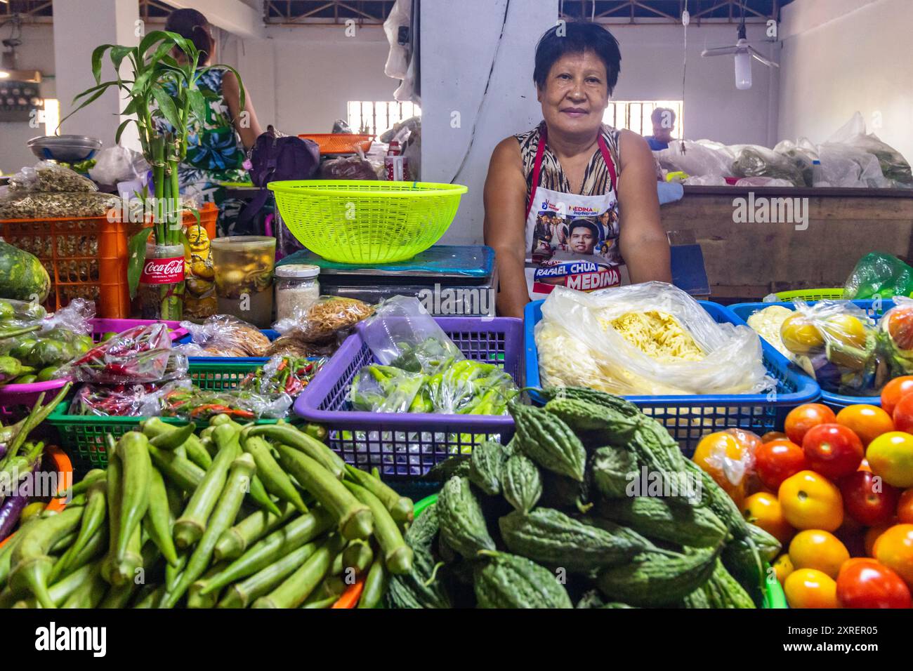A typical Philippine market mostly selling vegetables in Ilocos Stock ...