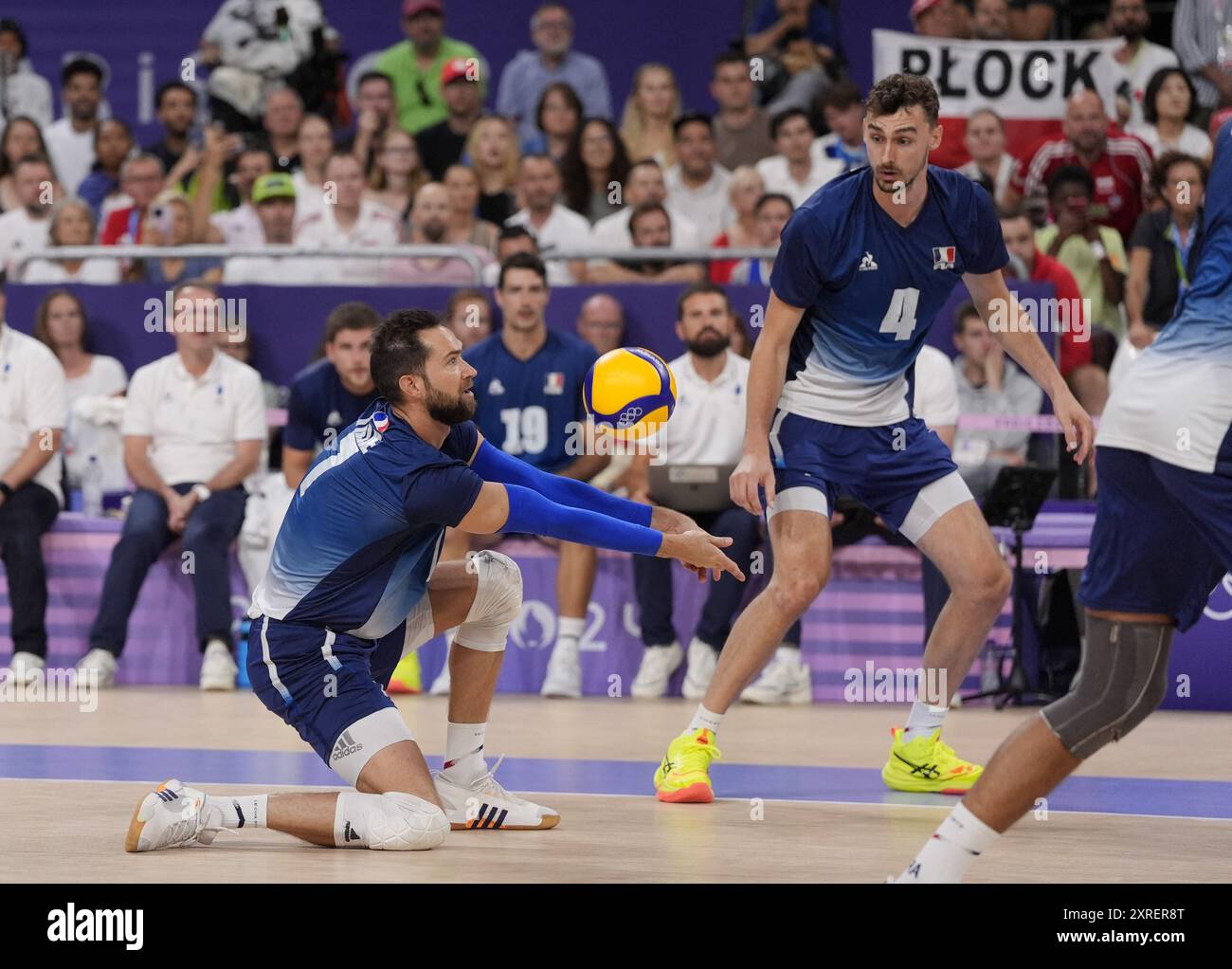 Paris, France. 10th Aug, 2024. Kevin Tillie (7) and Jean Patry (4) at ...