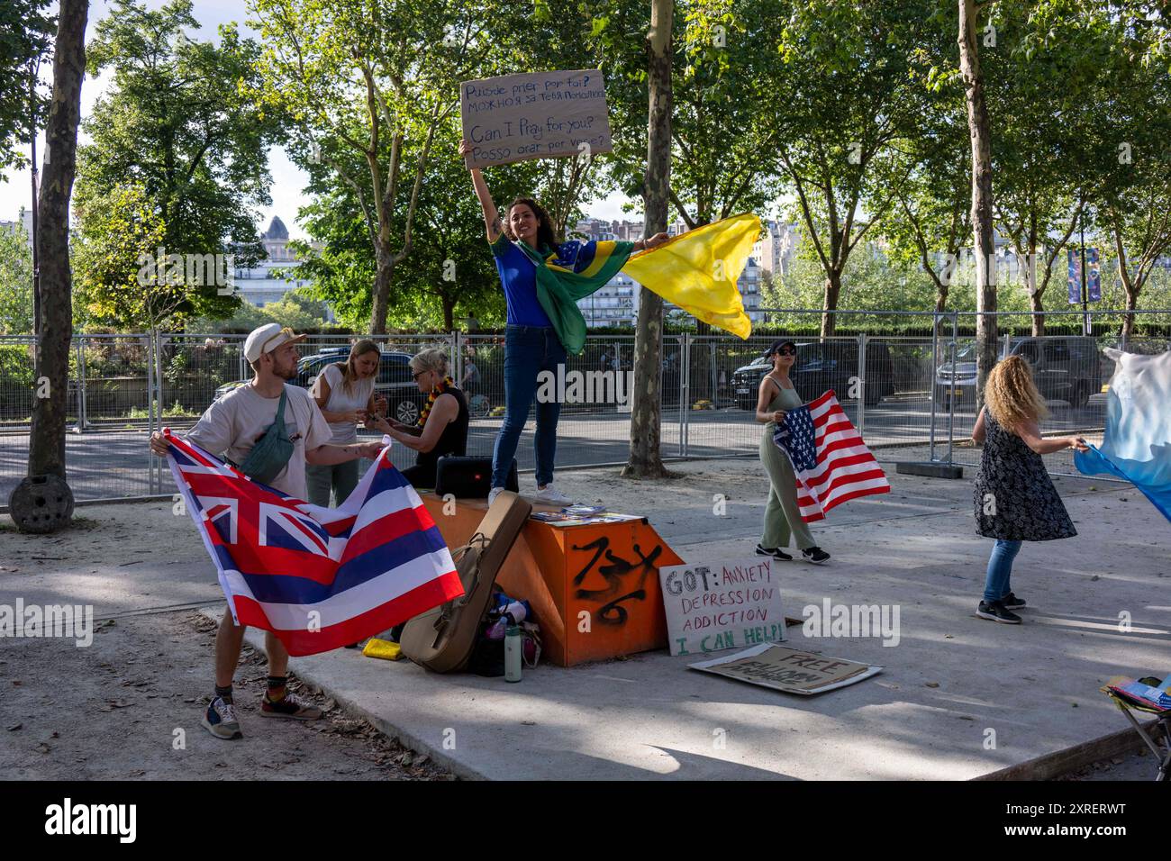 Paris, France. 10th Aug, 2024. Religious songs and proselytism seen ...