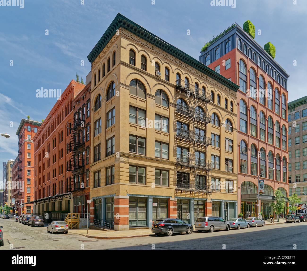 28 Hubert Street, Tribeca North Historic District, is a yellow brick ...