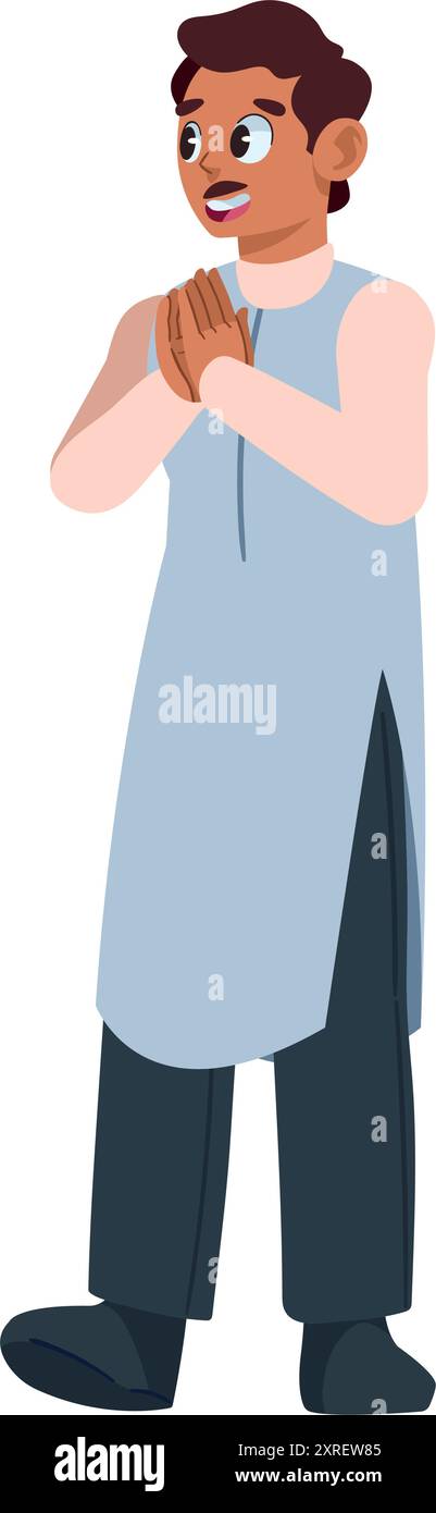 indian man making in a namaste gesture Stock Vector Image & Art - Alamy