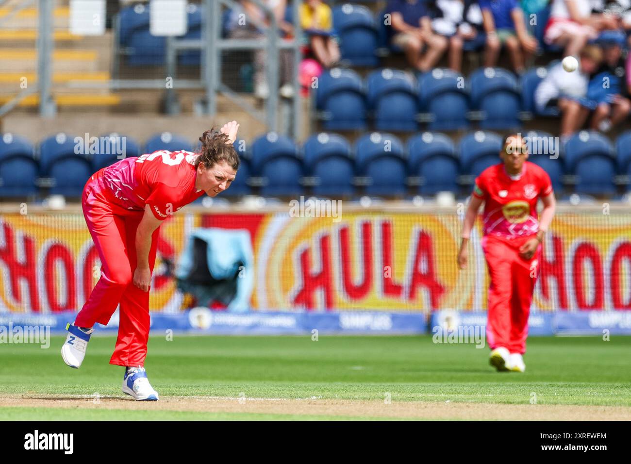 Cardiff, UK. 10th Aug, 2024. Beth Langston of Welsh Fire in action ...