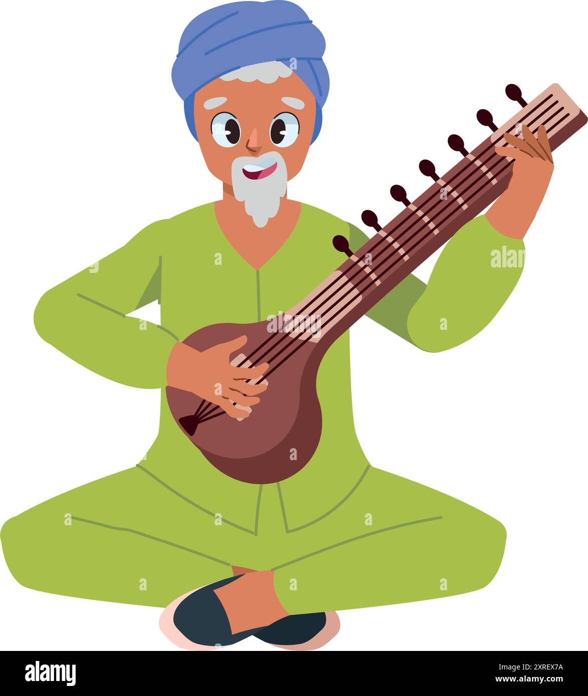 old man playing a sitar Stock Vector Image & Art - Alamy