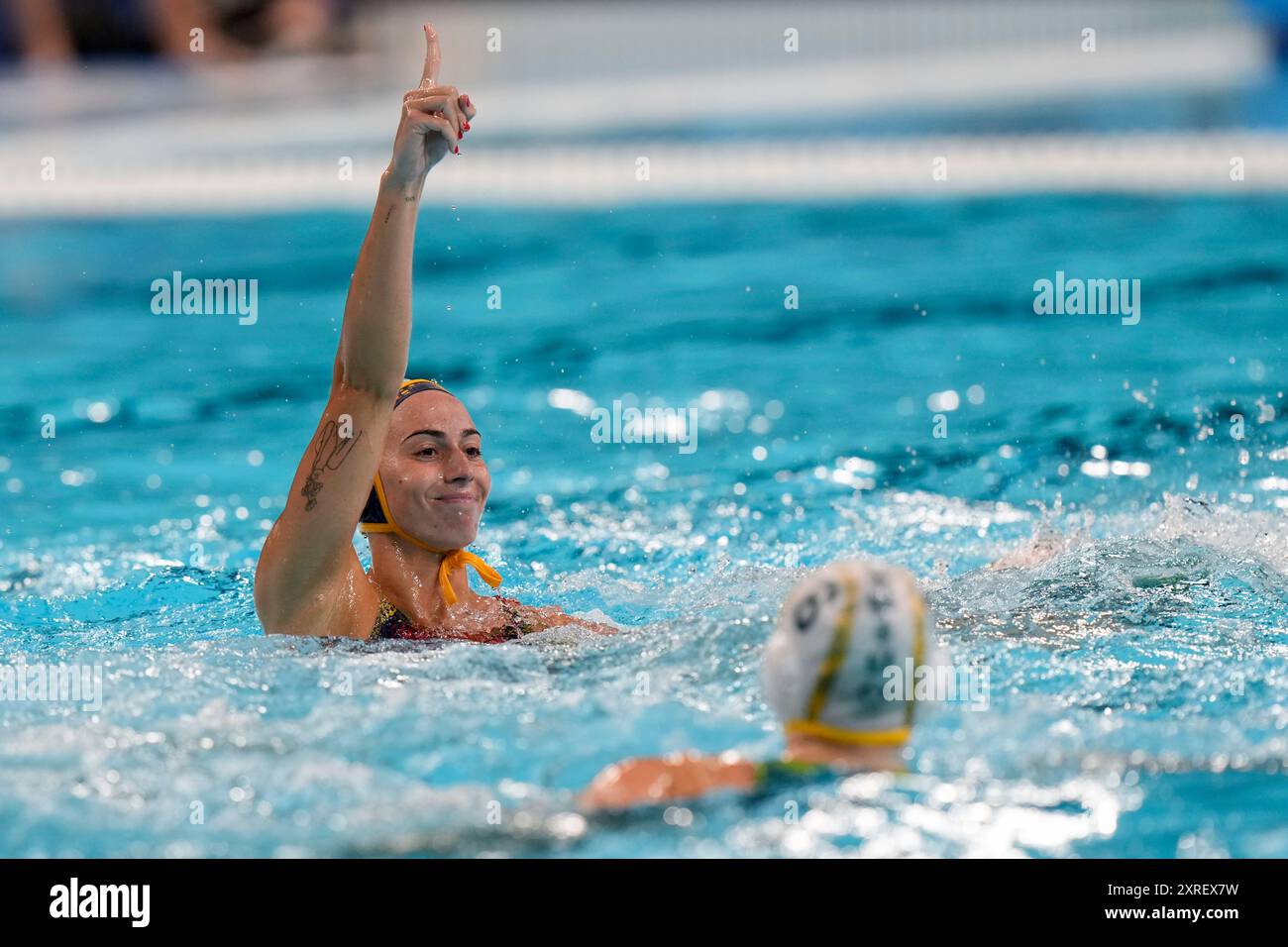 Spain's Bea Ortiz celebrates after scoring against Australia during the ...