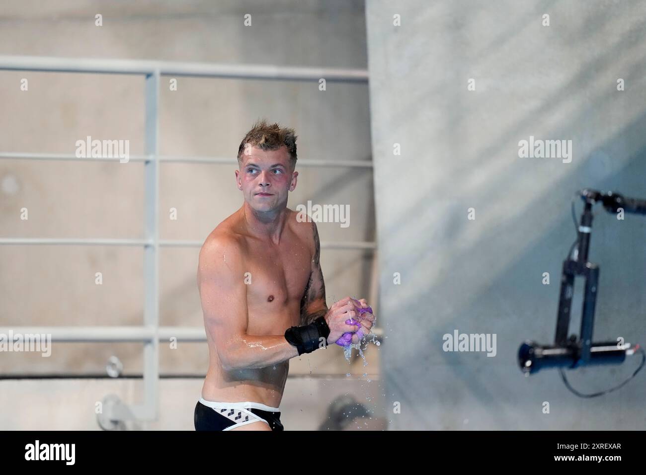Germany's Timo Barthel competes in the men's 10m platform diving final ...