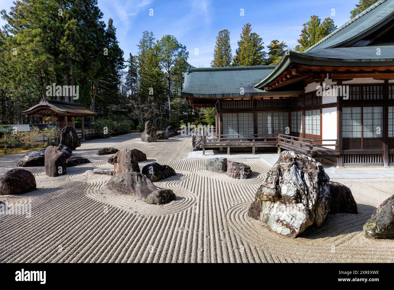 Zen garden in the temples of Koyasan. World Heritage Site. Wakayama ...