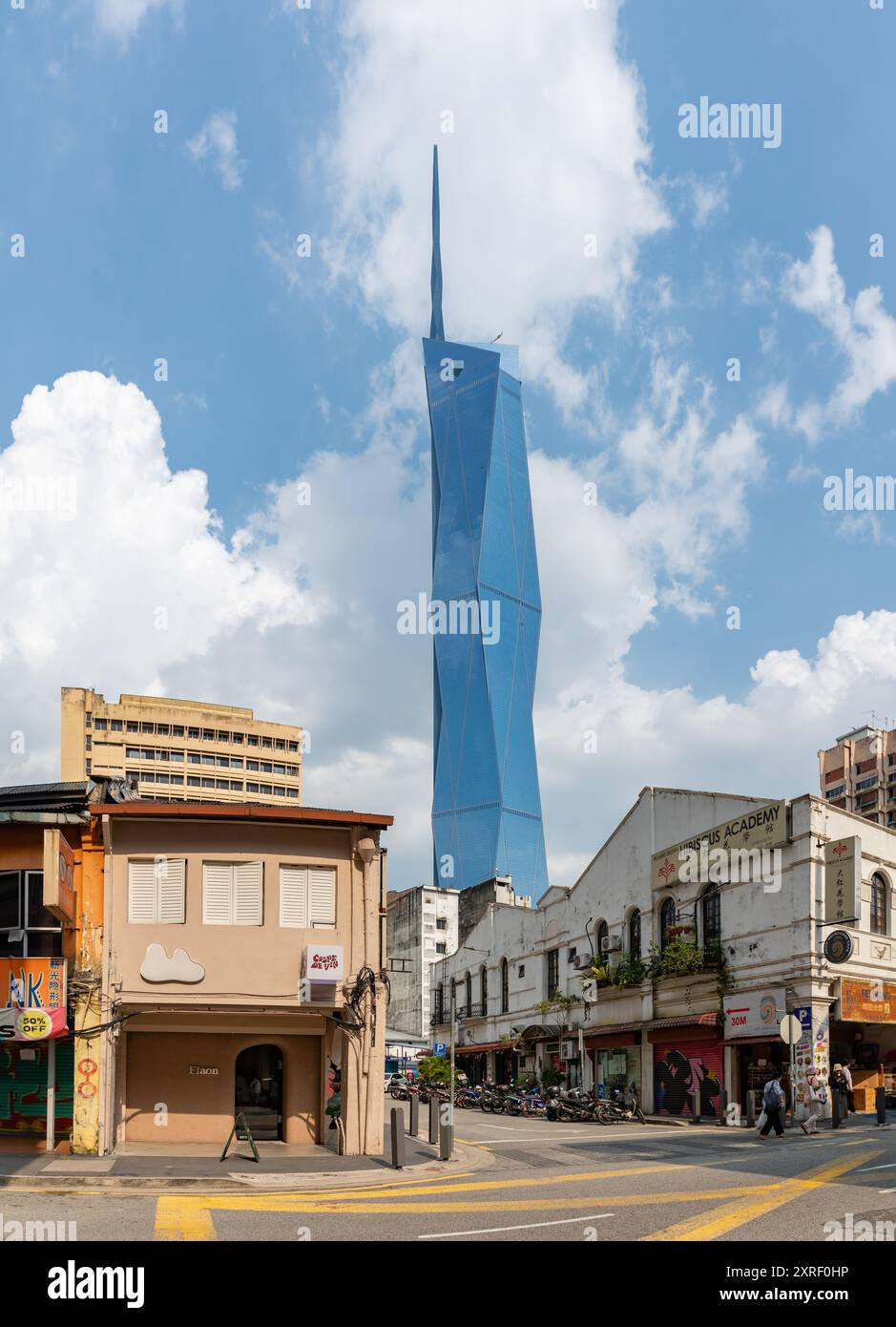 A picture of the Merdeka 118 Tower as seen from downtown Kuala Lumpur ...
