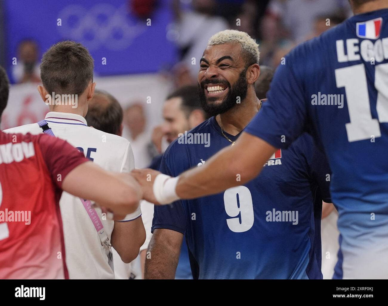 Earvin Ngapeth (9) celebrate after winning the men's volleyball gold ...