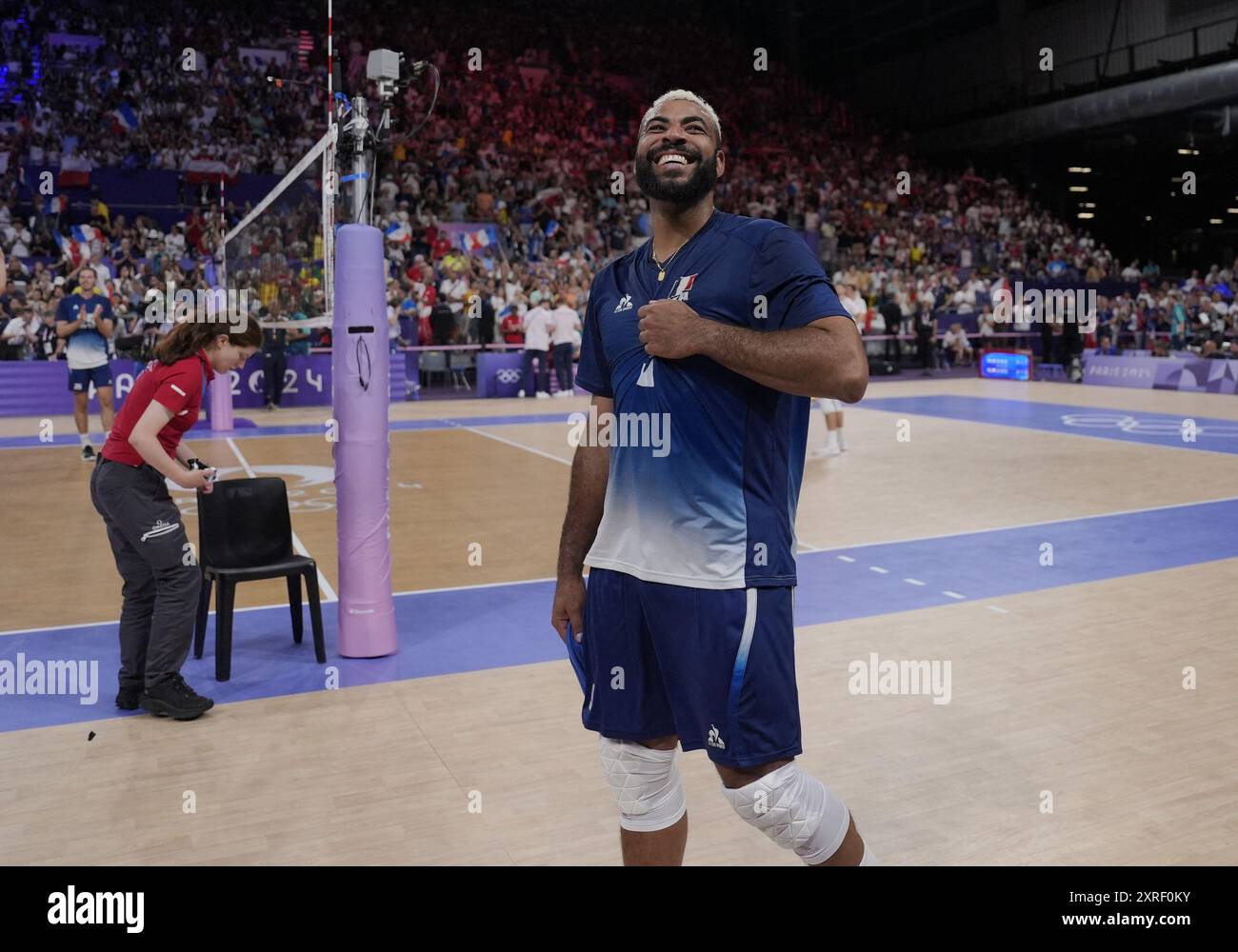 Earvin Ngapeth (9) celebrate after winning the men's volleyball gold ...