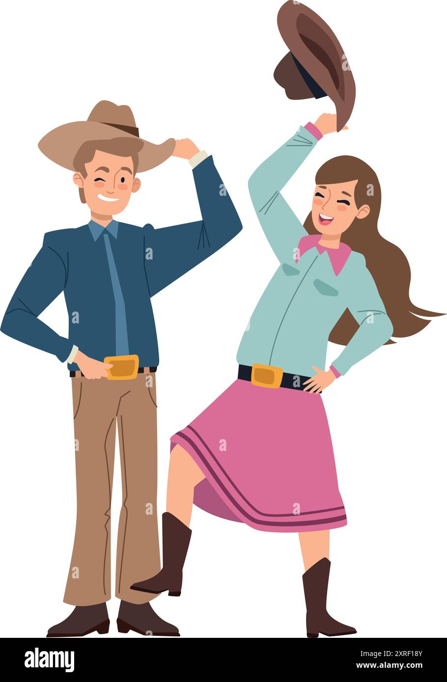 couple in country western style dancing Stock Vector Image & Art - Alamy