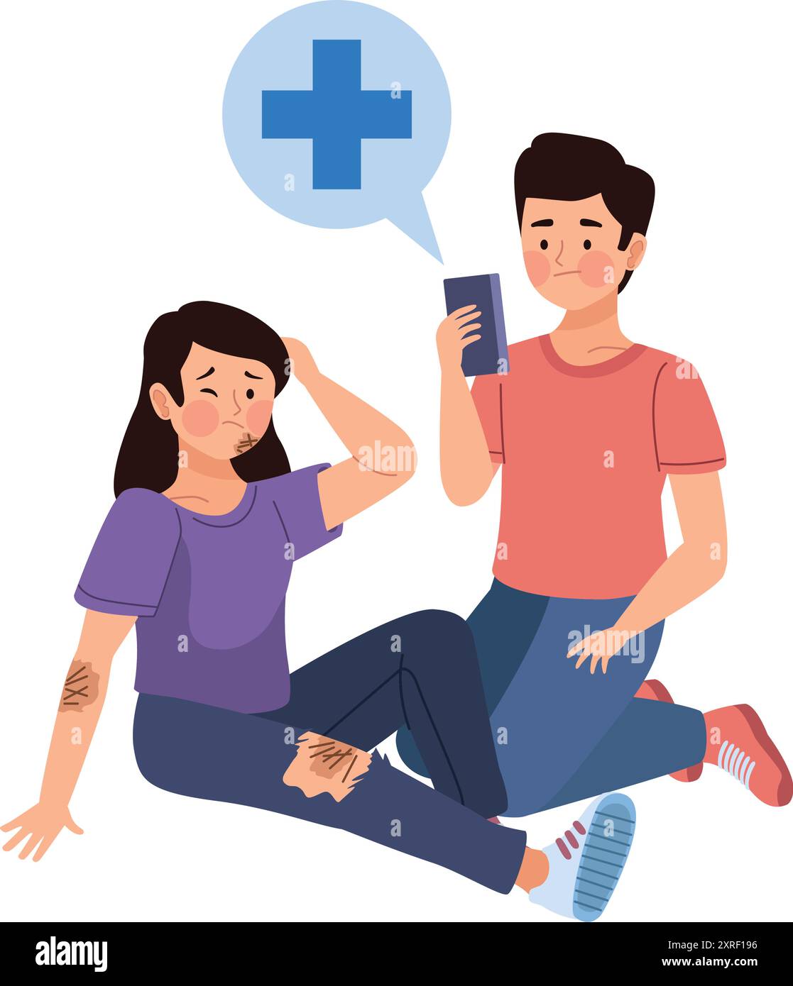 man calling for first aid service Stock Vector Image & Art - Alamy
