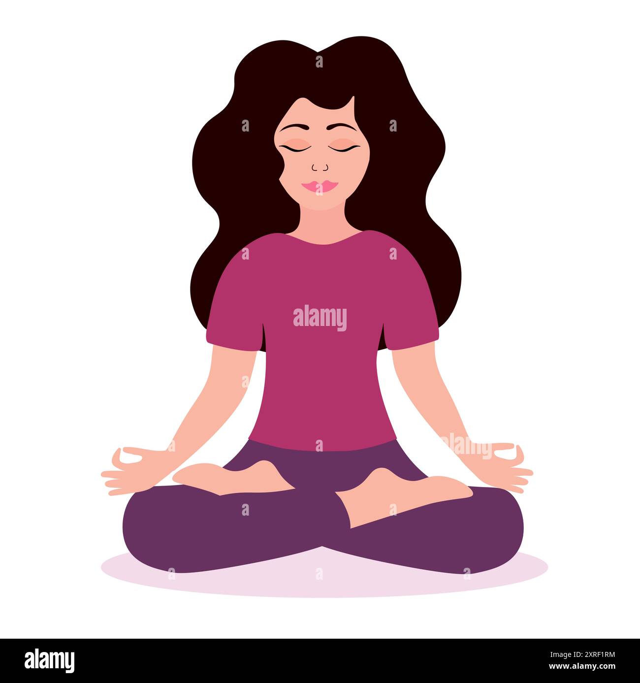 Beautiful girl doing yoga. Vector Flat Illustration Stock Vector Image ...