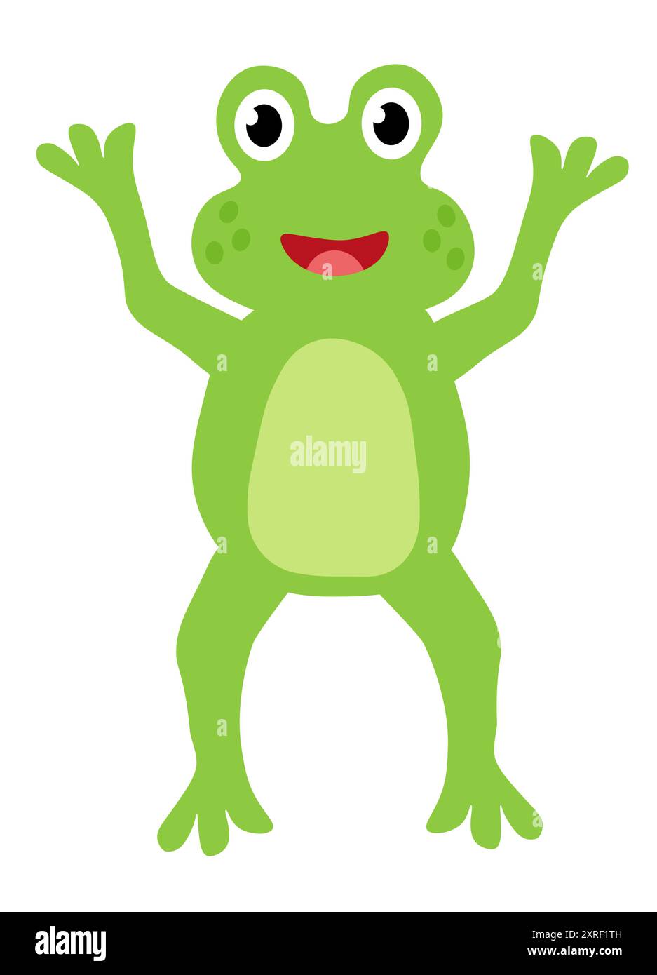 Cute Happy Frog. Children Hand drawn vector flat illustration Stock ...
