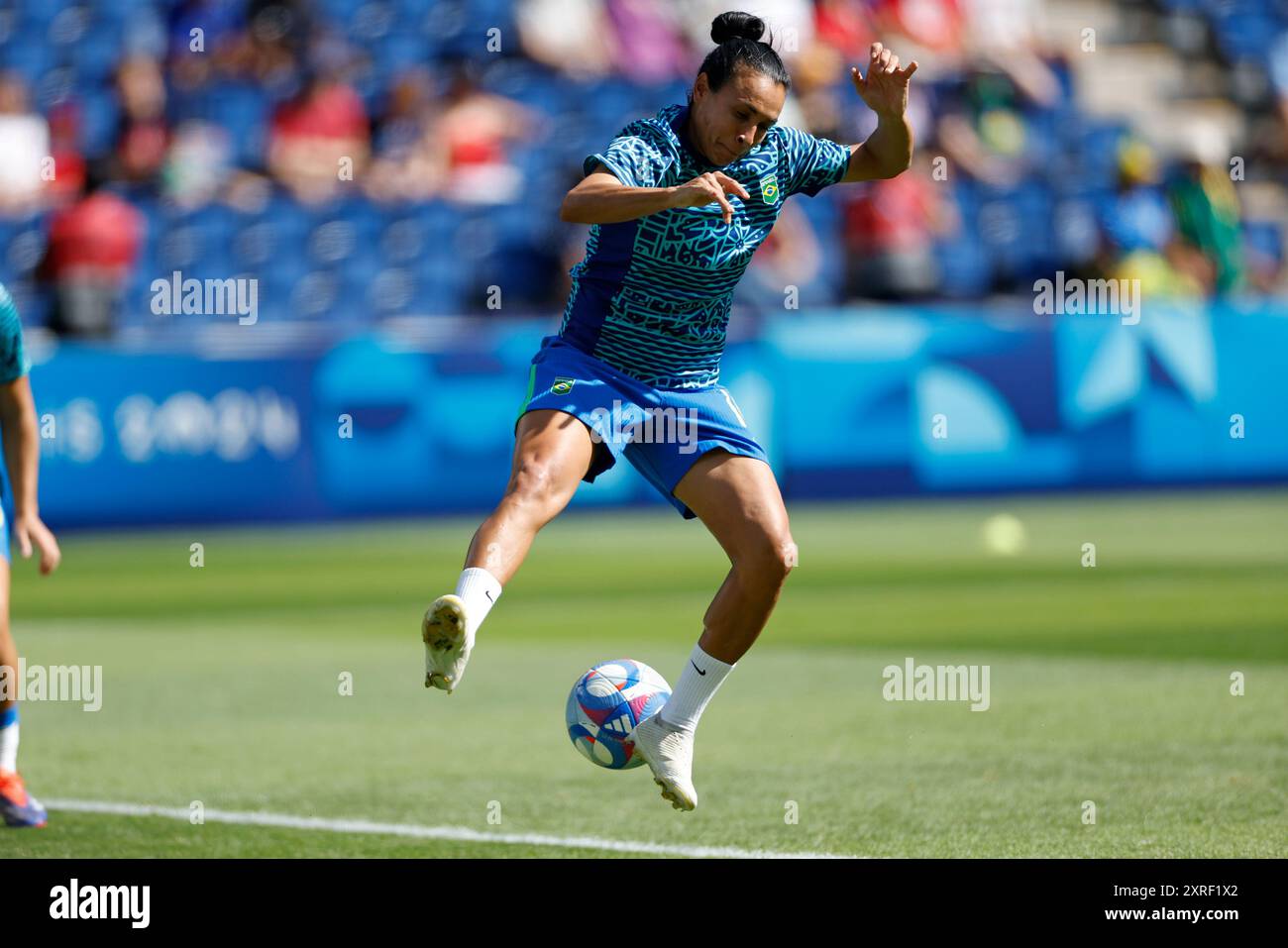 Brazil S Marta Warms Up Before The Women S Soccer Gold Medal Match