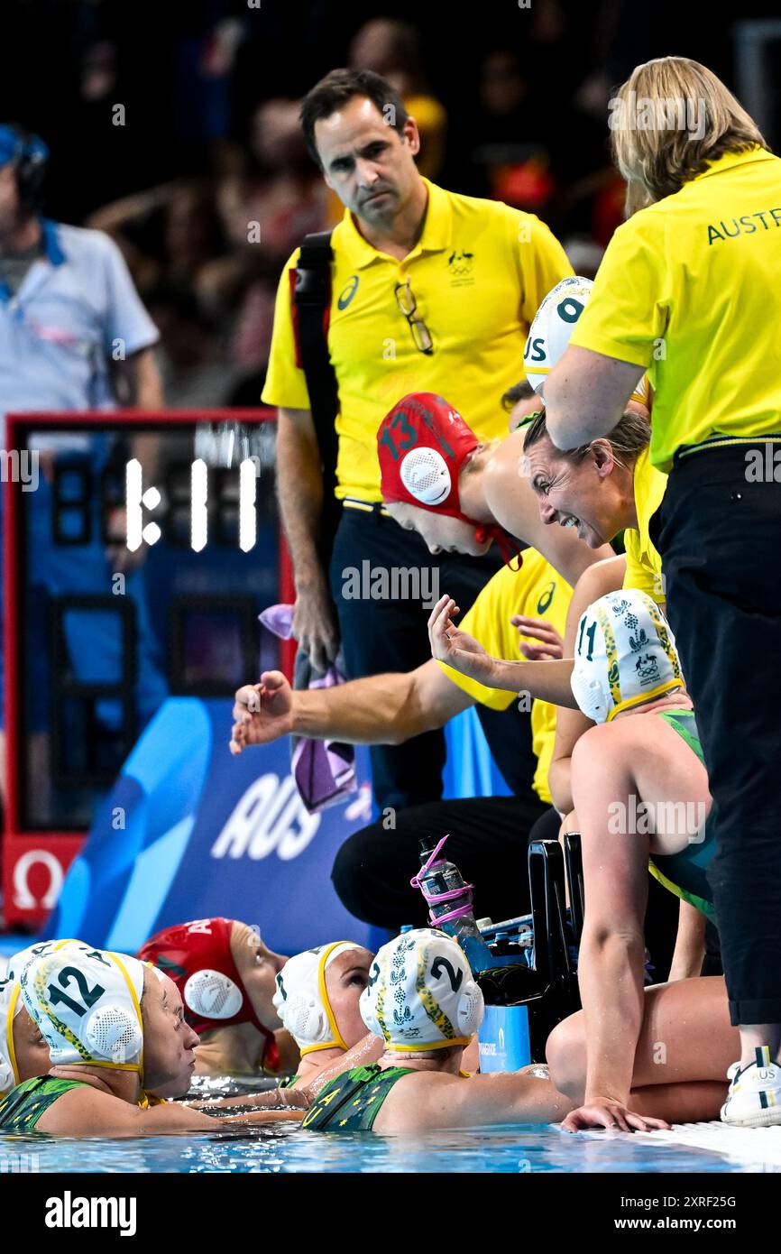 Paris, France. 10th Aug, 2024. Bec Rippon, head coach of team Australia ...