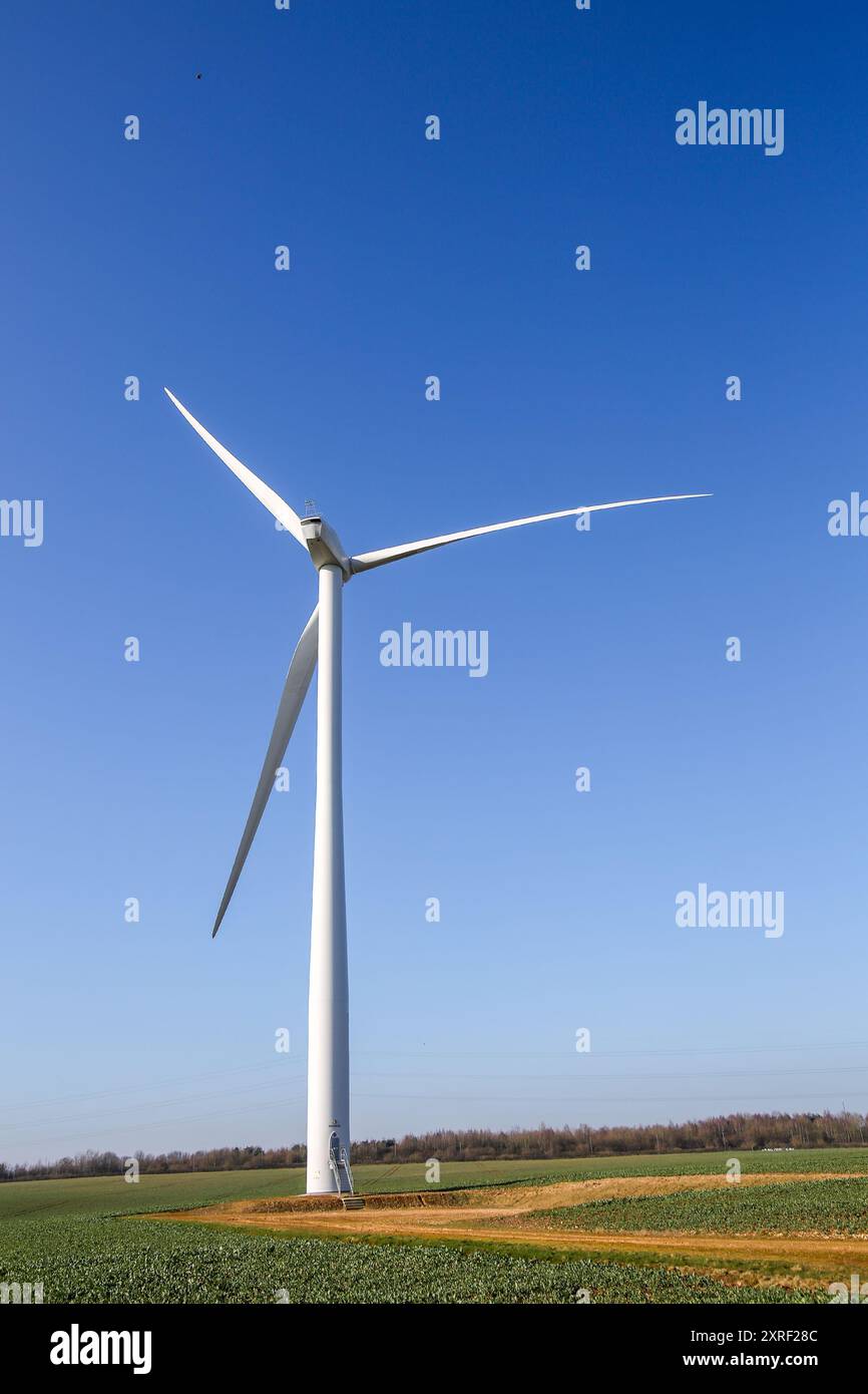 Hook Moor Wind Farm, Aberford, Leeds, West Yorkshire in bright winter ...