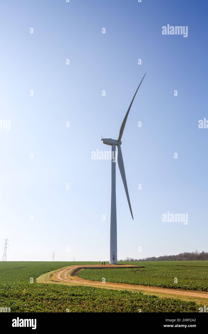 Hook Moor Wind Farm, Aberford, Leeds, West Yorkshire in bright winter ...