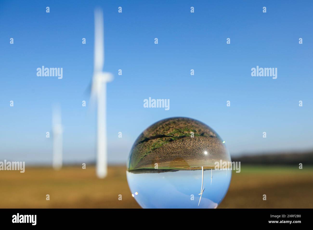 Hook Moor Wind Farm, Aberford, Leeds, West Yorkshire in bright winter ...
