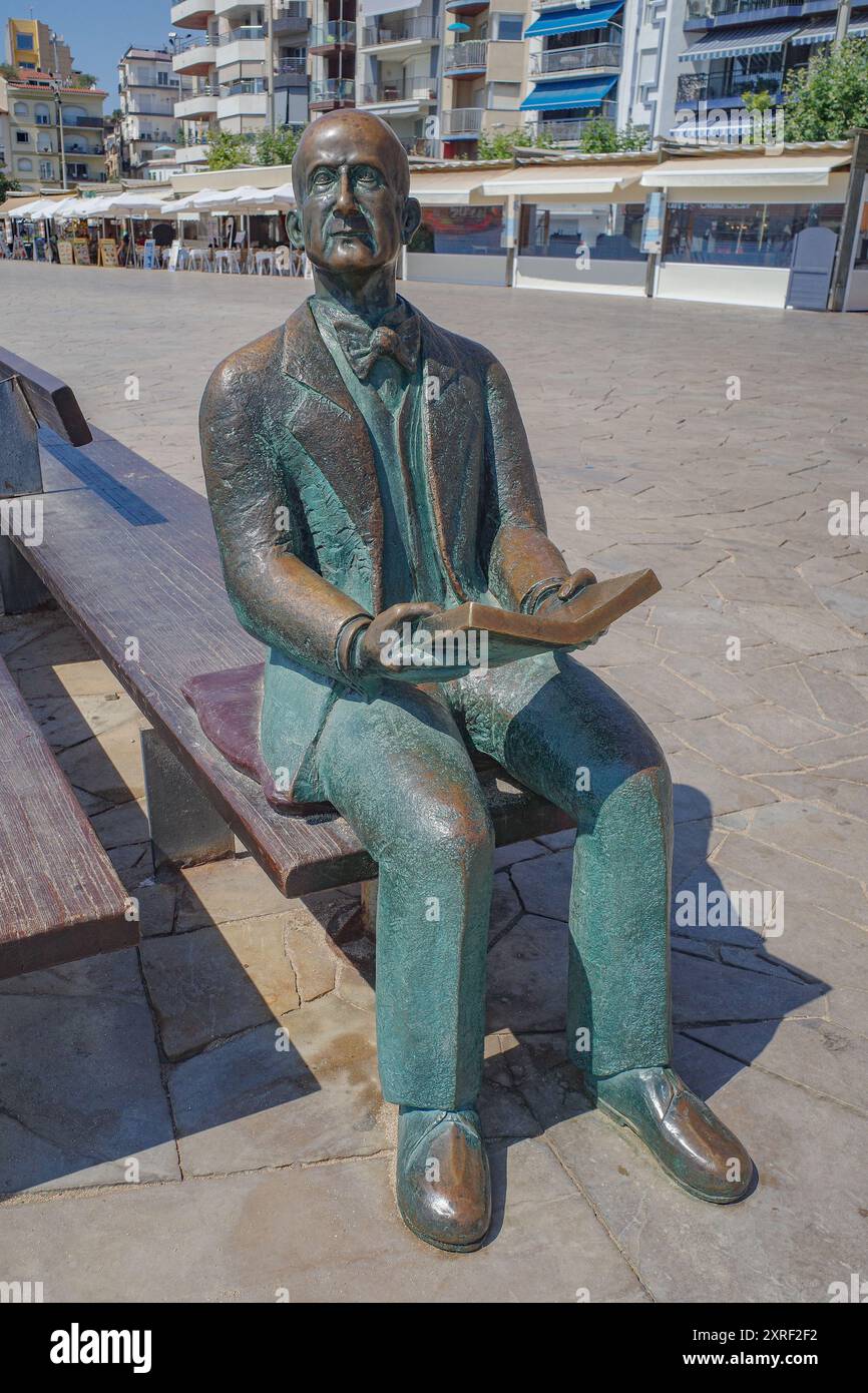 Blanes, Spain - August 04, 2022: Sculpture of Carl Faust, the creator ...