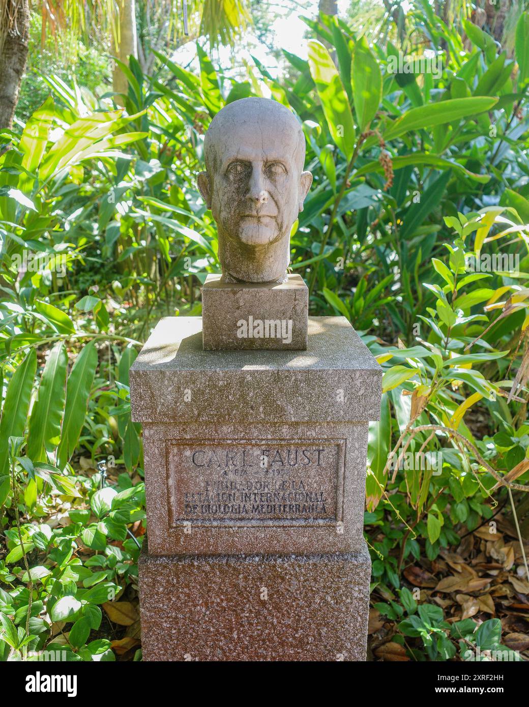 Blanes, Spain - August 04, 2022: Sculpture of Carl Faust, the creator ...