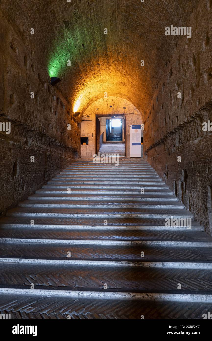Staircase in Castel Sant Angelo (Castle of the Holy Angel) interior ...