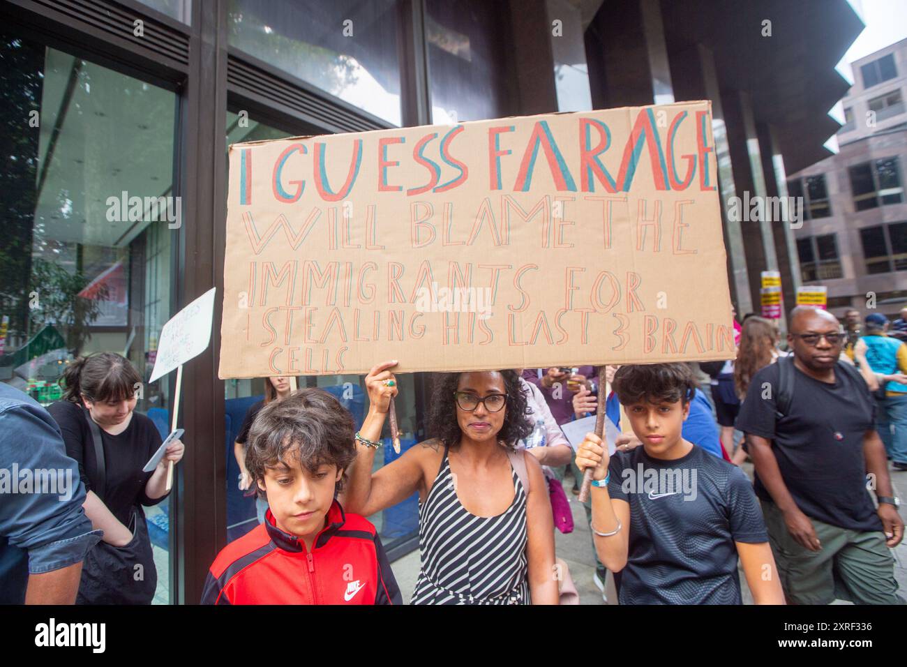London, England, UK. 10th Aug, 2024. Anti-racism activists protest ...