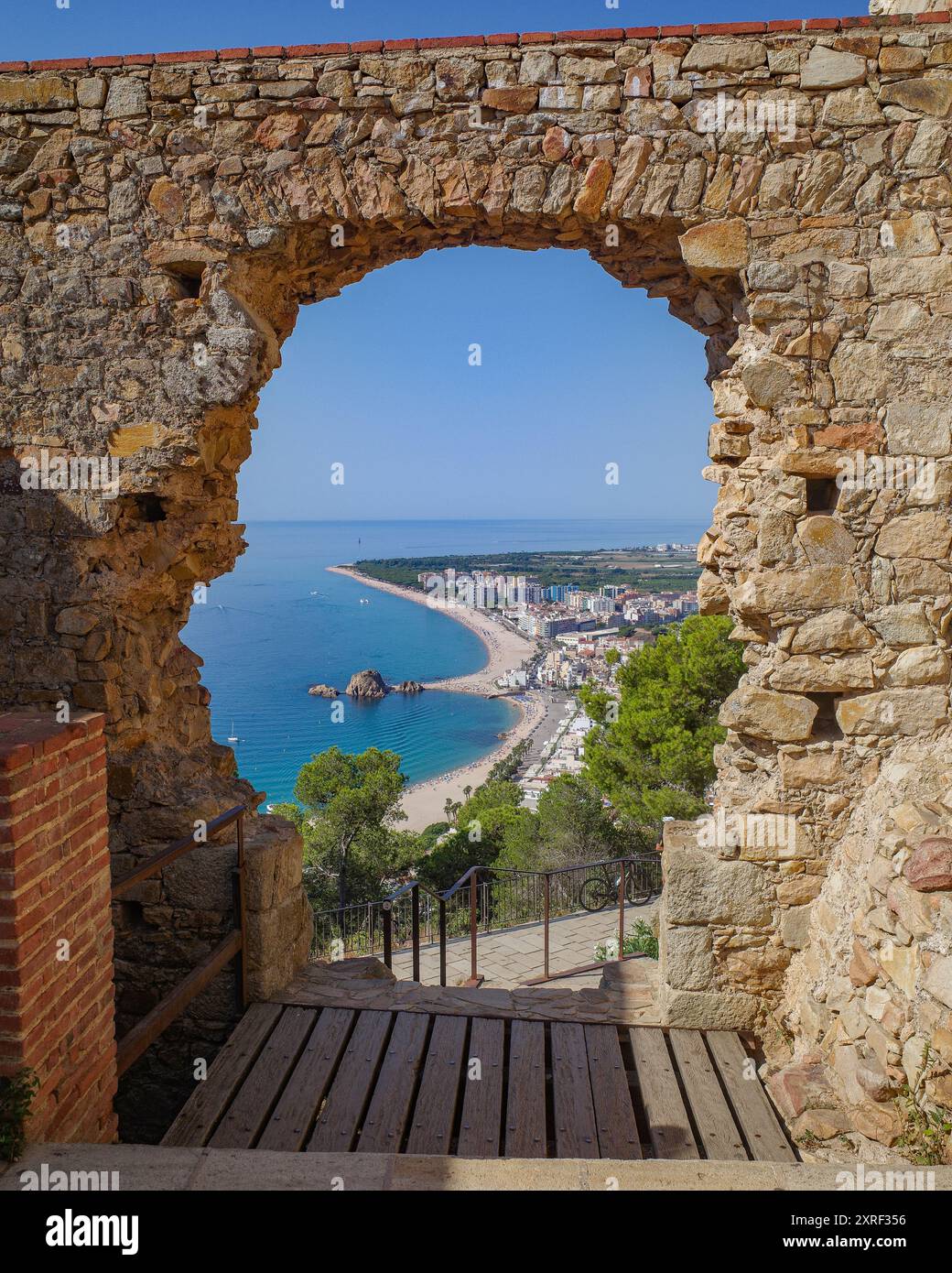 Blanes, Spain - 10 Aug, 2024: Views over the beach town of Blanes from ...