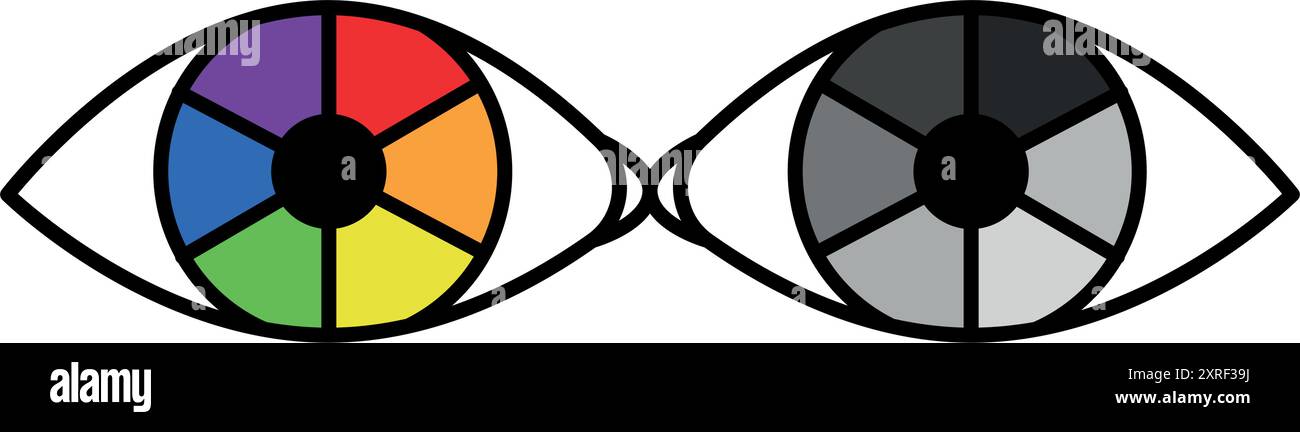 colour blindness disease and normal vision Stock Vector Image & Art - Alamy