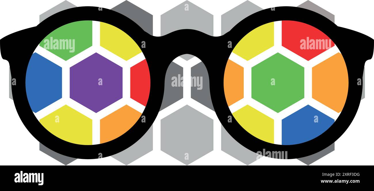 glasses that help to see the colors for color blindness Stock Vector ...