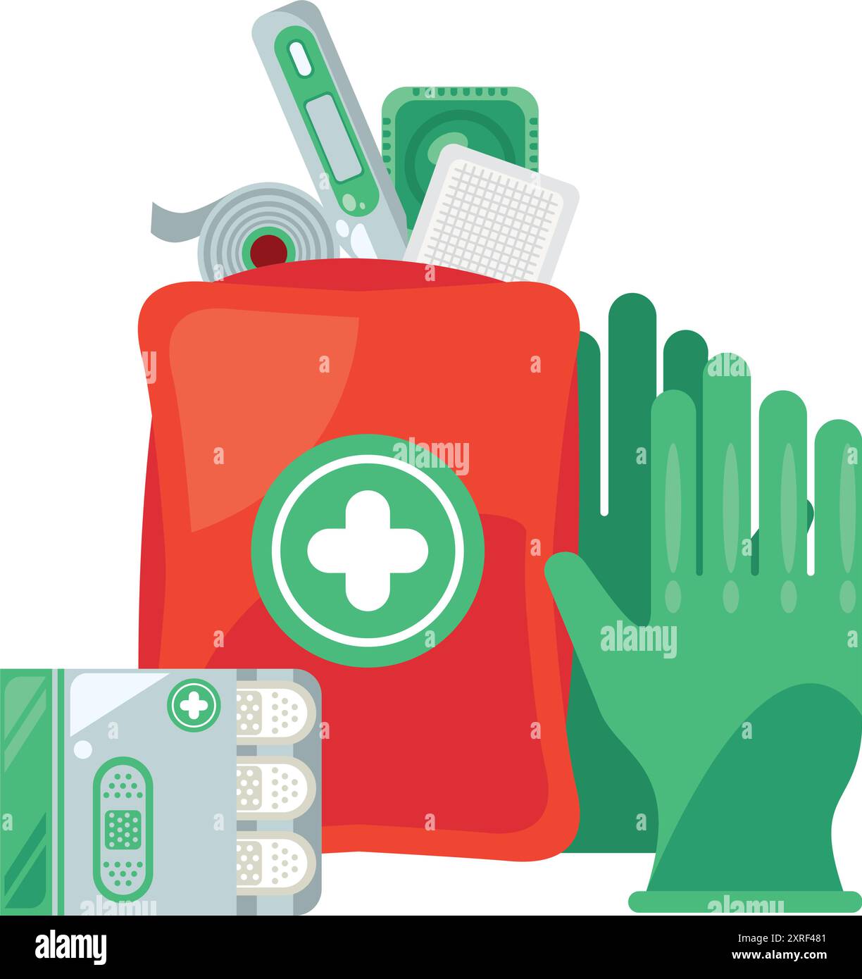 medical first aid kit with latex glove Stock Vector Image & Art - Alamy
