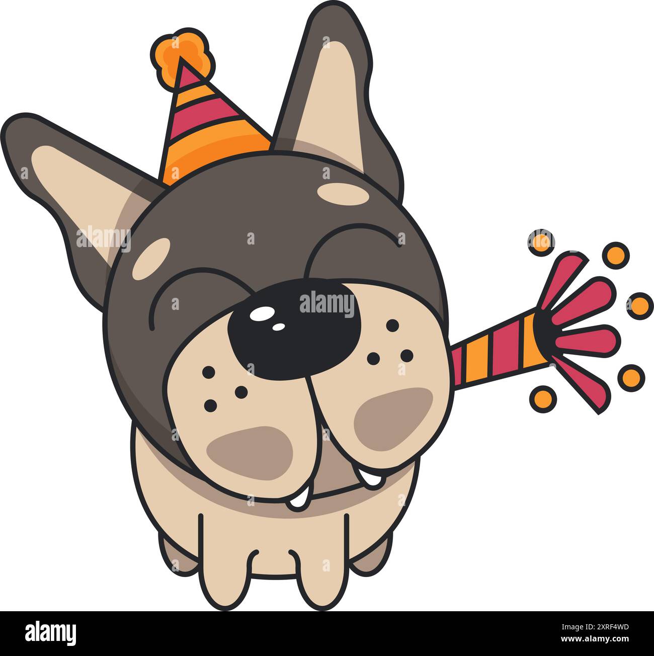 cute dog celebrating party Stock Vector Image & Art - Alamy