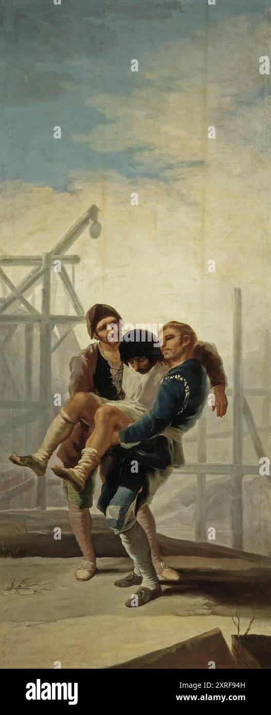 The wounded bricklayer - painting by Francisco de Goya Stock Photo - Alamy