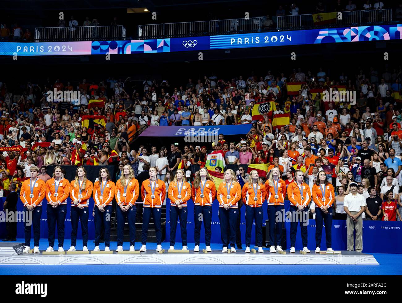 PARIS - Dutch water polo players during the presentation of their ...