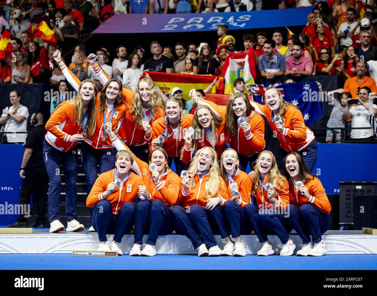 PARIS - Dutch water polo players during the presentation of their ...