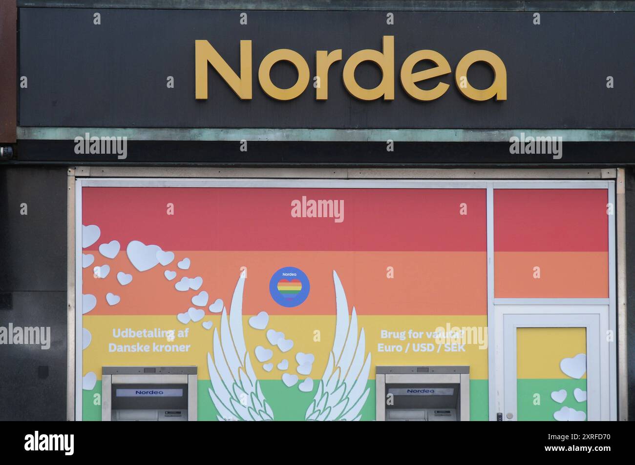 Copenhagen/ Denmark/10 August 2024/Nordea bank rainbw colour due to ...