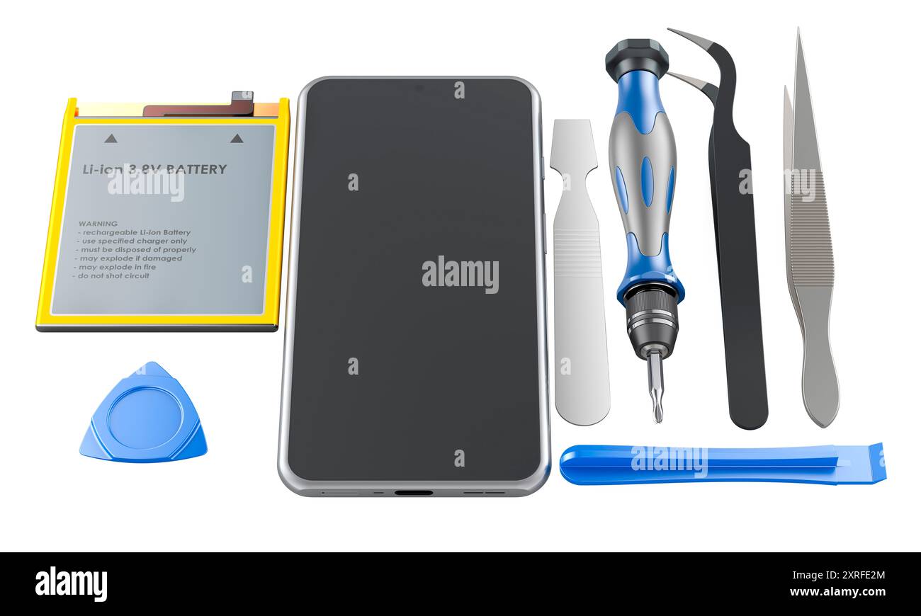 Cell Phone Repair Service, concept. Smartphone with Professional Repair ...