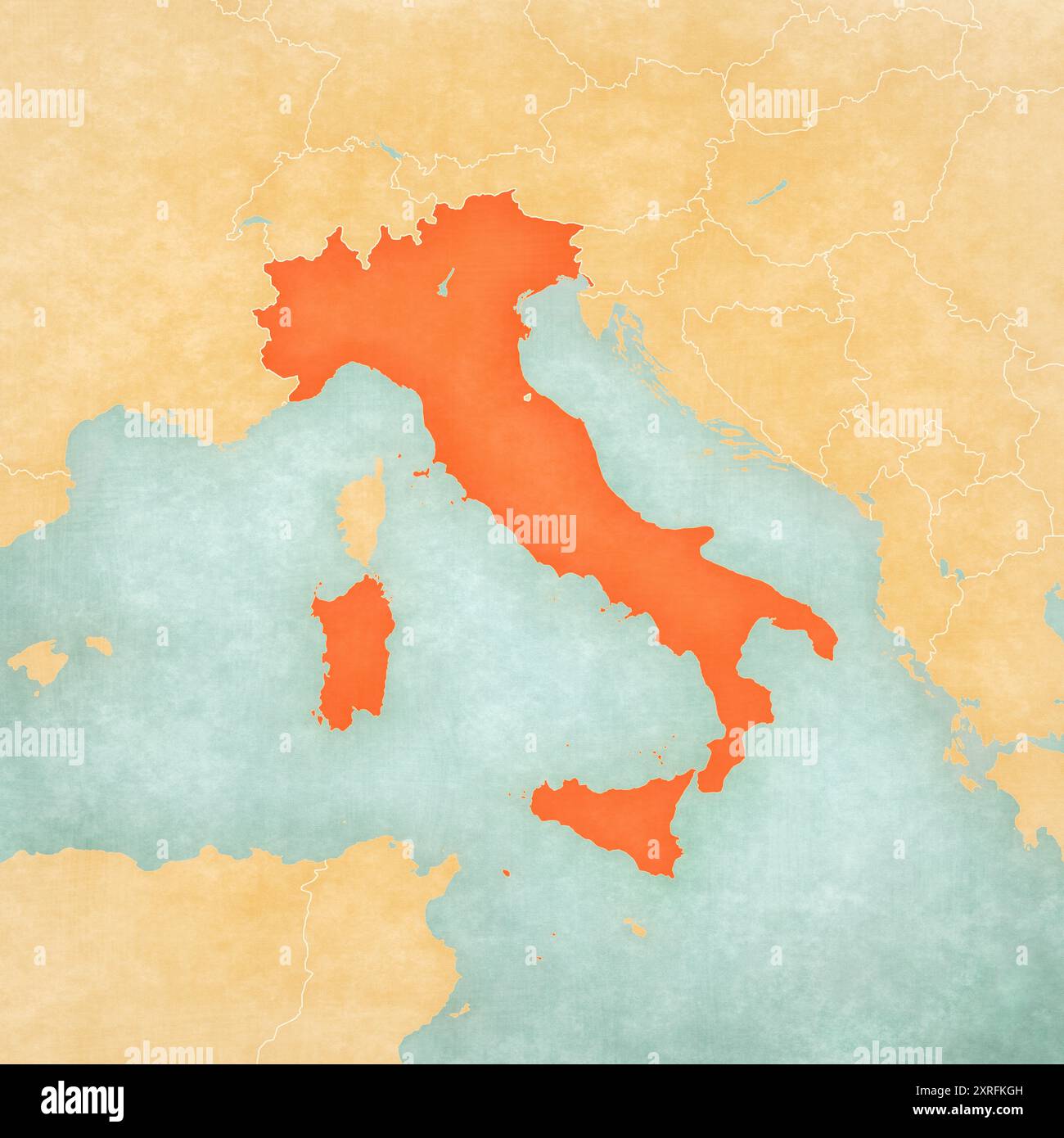 Vintage italy map hi-res stock photography and images - Alamy
