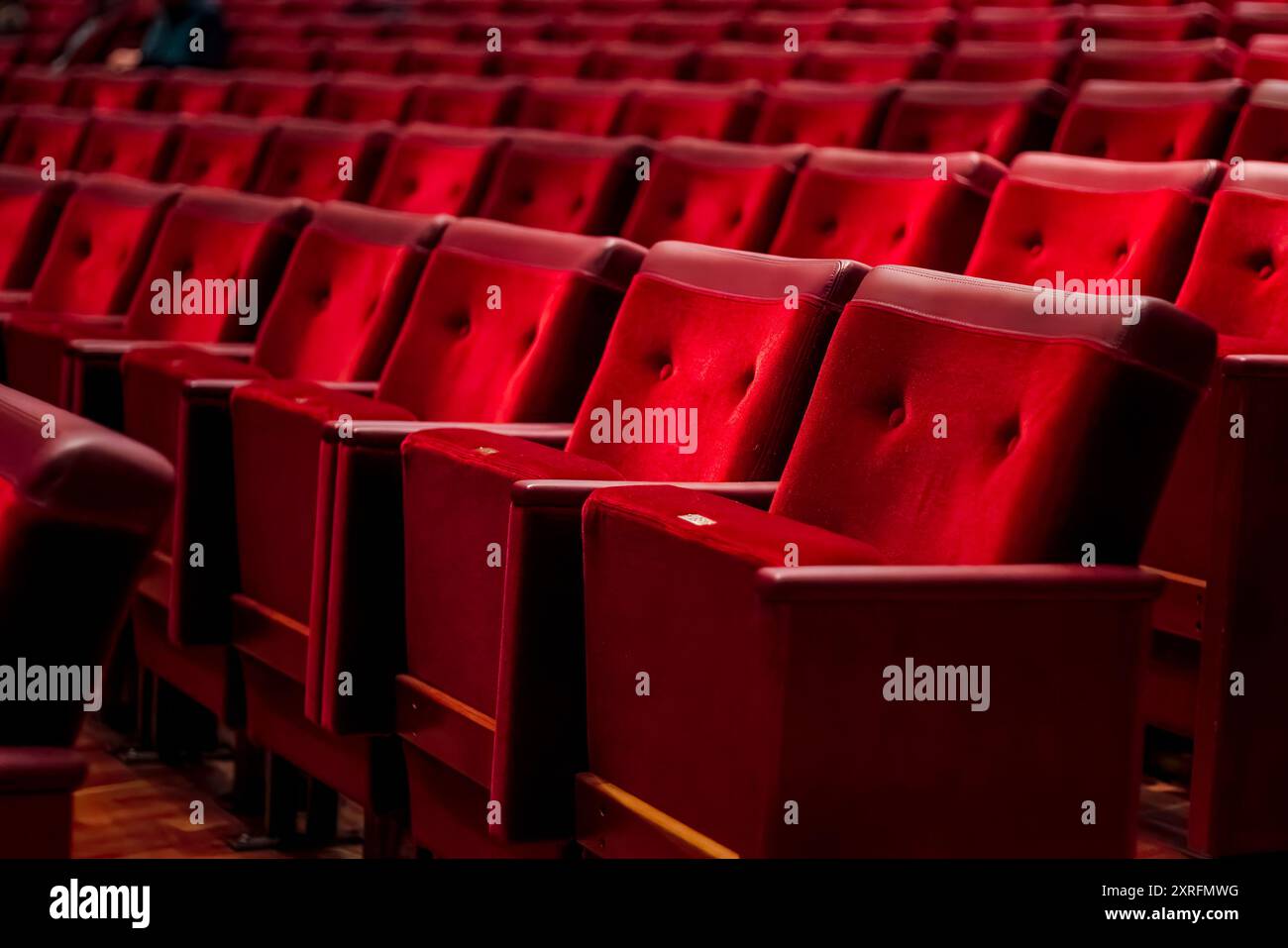Elegant and Luxurious Red Theater Seats Inside a Beautifully Classic ...