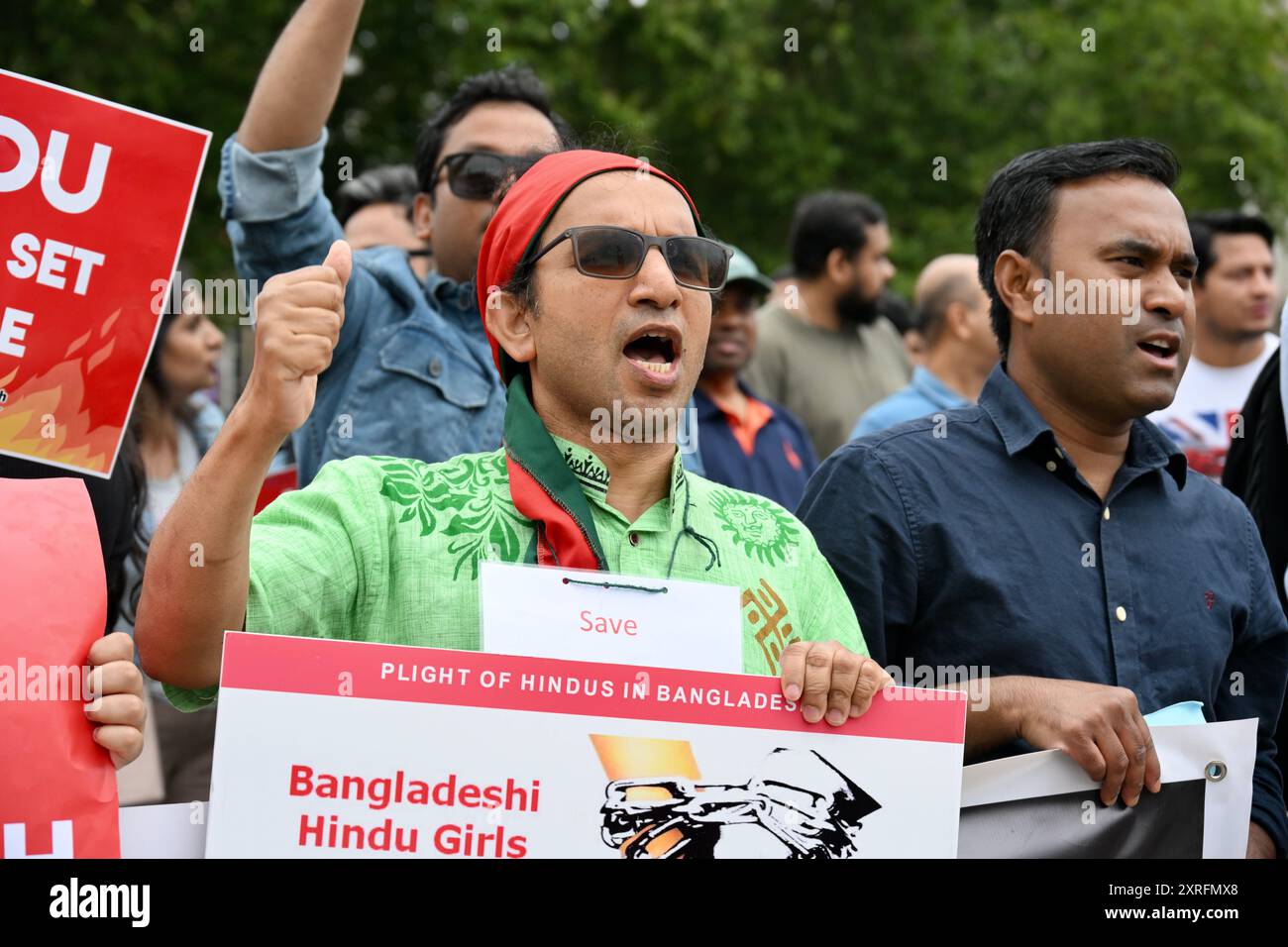 10th August 2024, London, UK. Save Hindus in Bangledesh demonstration ...