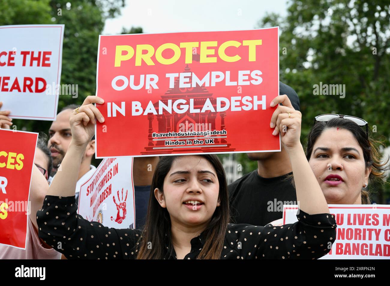 10th August 2024, London, UK. Save Hindus in Bangledesh demonstration ...
