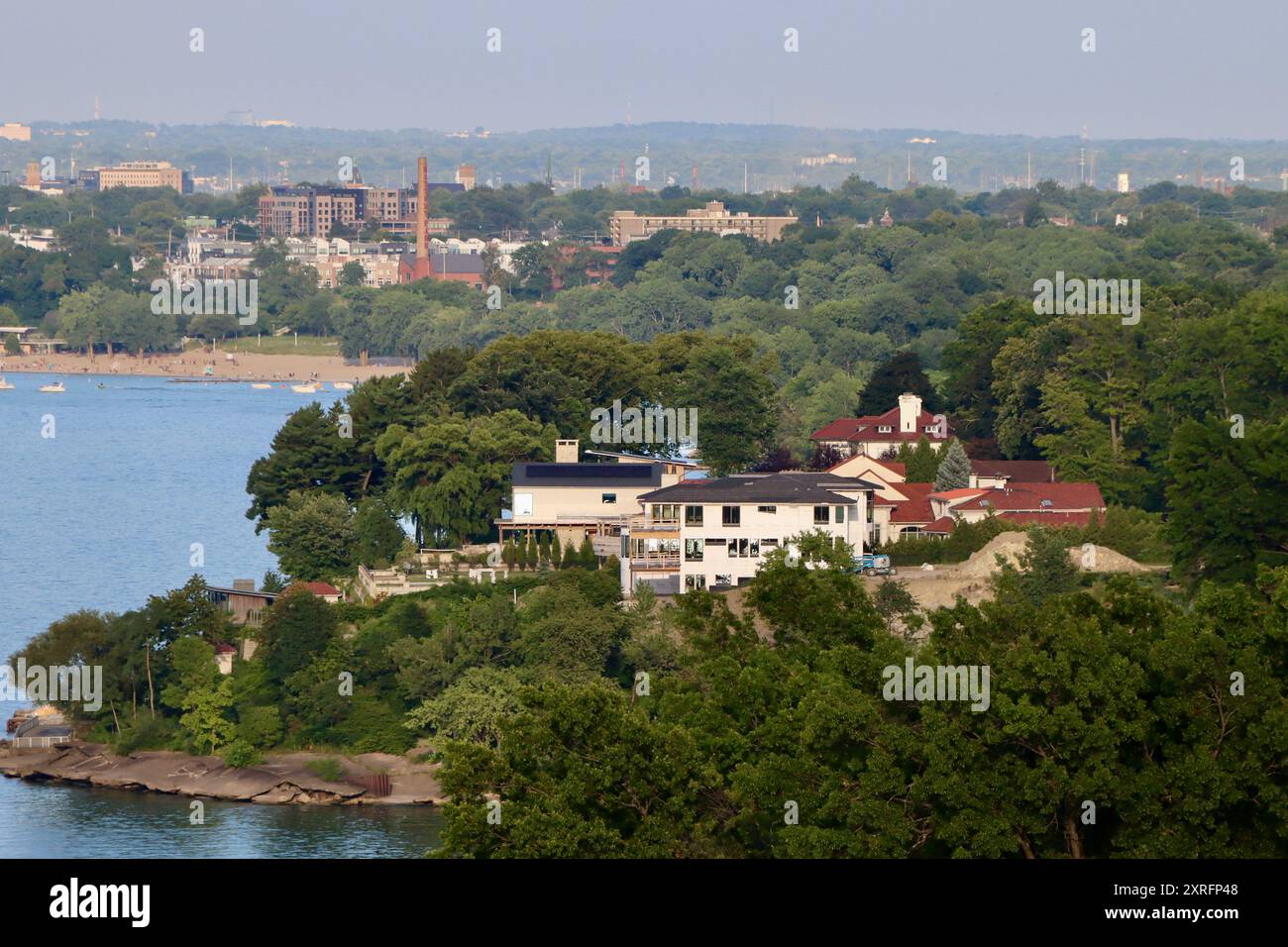 Lake Erie coastline with large estates in the Edgewater neighborhood ...