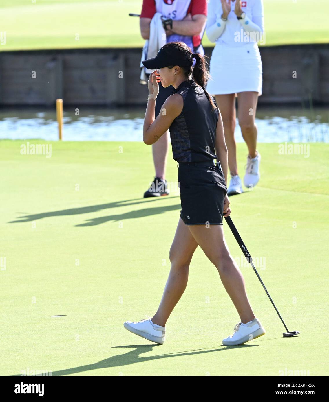 KO Lydia of New Zealand reacts after putting on the 18th hole of the ...