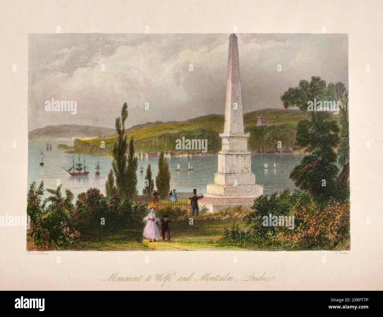 Monument to Wolfe and Montcalm, Quebec City. Vintage Lithography of ...