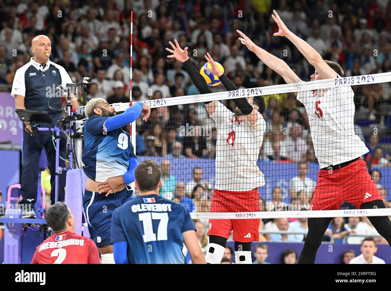 Paris, France. 10th Aug, 2024. Earvin Ngapeth of France, Volleyball ...