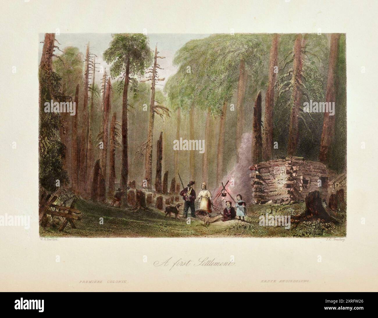 A first Settlement by European colonizers to Canada. Vintage ...